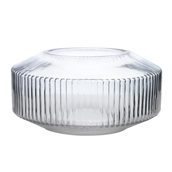 Low Glass Vase Decorative Glass Container - Wholesale Case