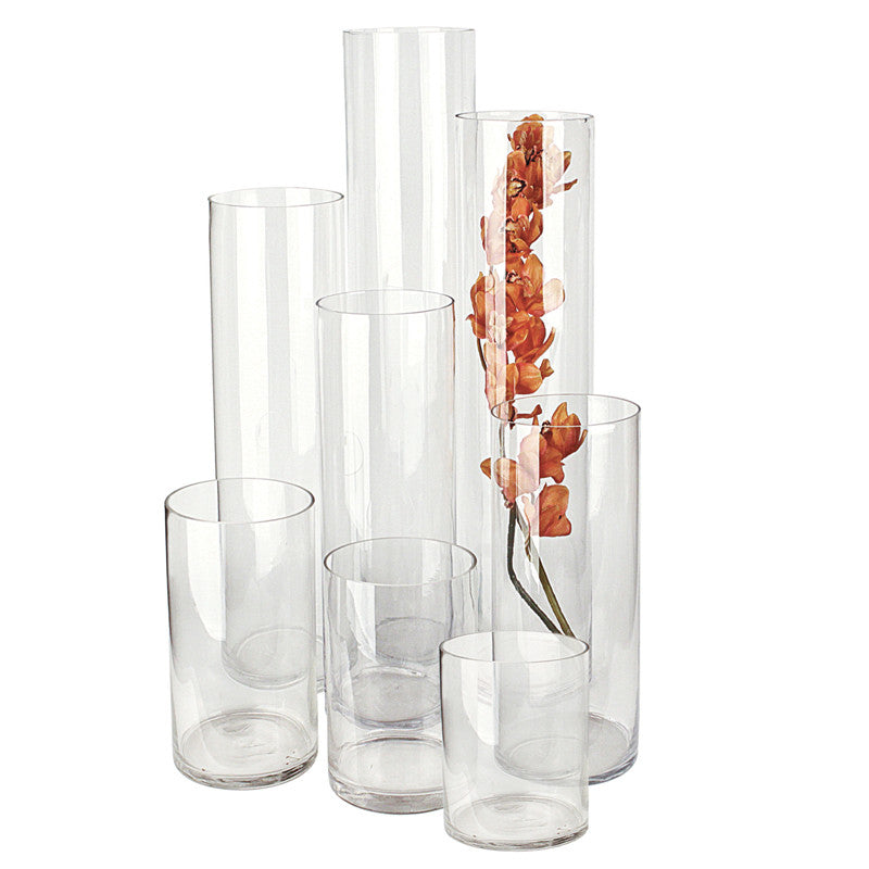 8-inch Opening Tall Glass Cylinders - Wholesale Case